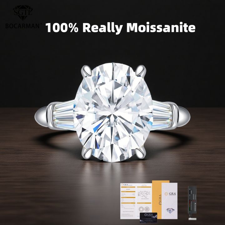 3.0CT Premium S925 Sterling Silver Plated 18K Gold Moissanite Rings ...