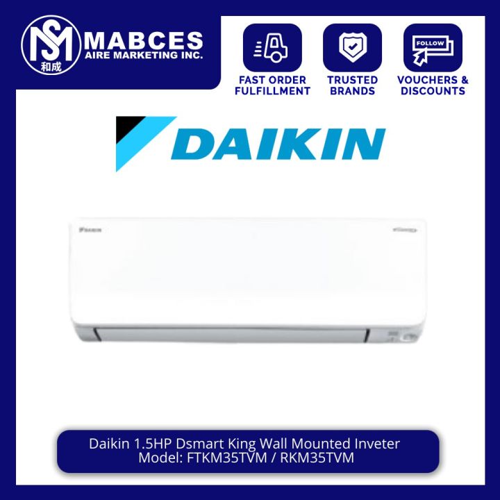 Daikin 1.5HP D-Smart King Wall Mounted Split Type Inverter Aircon ...