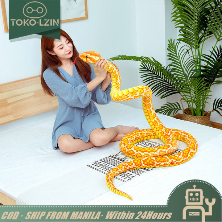 Simulation Snake Plushie Stuffed Plush Toy Horror Props Lifelike Python ...
