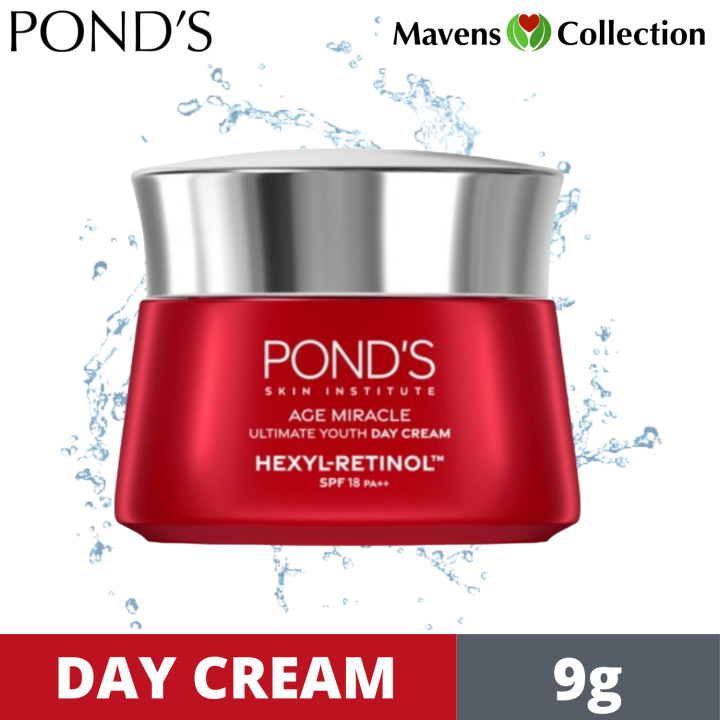 PONDS 9g Age Miracle Ultimate Youth Day Cream SPF 18 PA++ Hexyl-Retinol ...