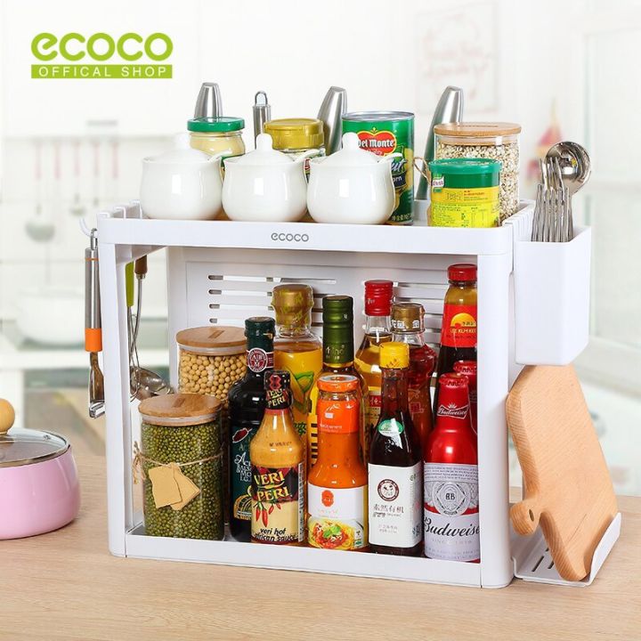 ECOCO Multifunctional Desktop Kitchen Shelf (Model D) White - Rak Dapur ...