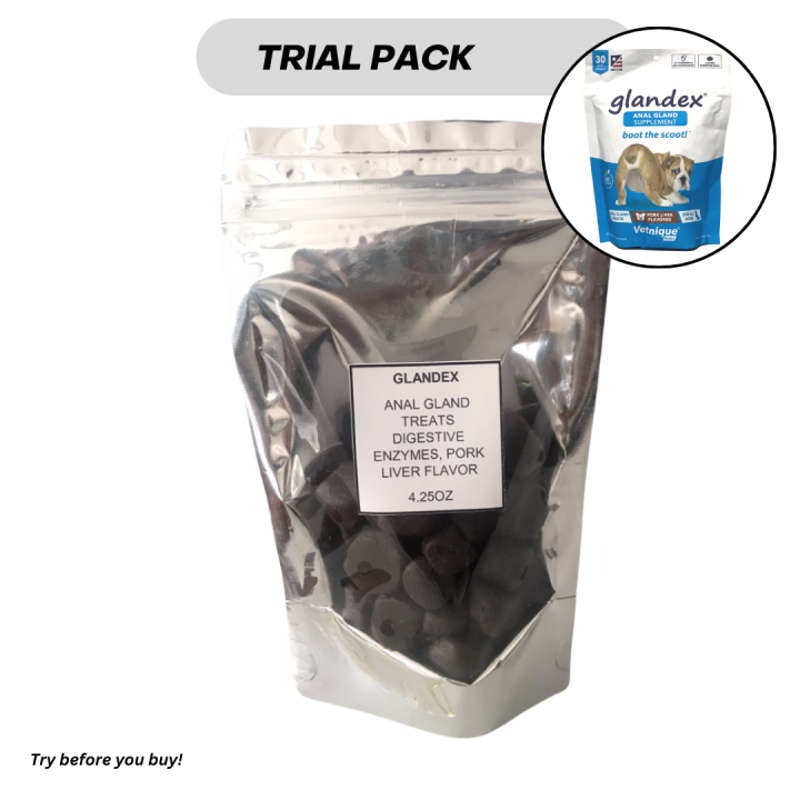Trial Size Glandex Vetnique Anal Gland Treats Pork Liver for All Dogs ...