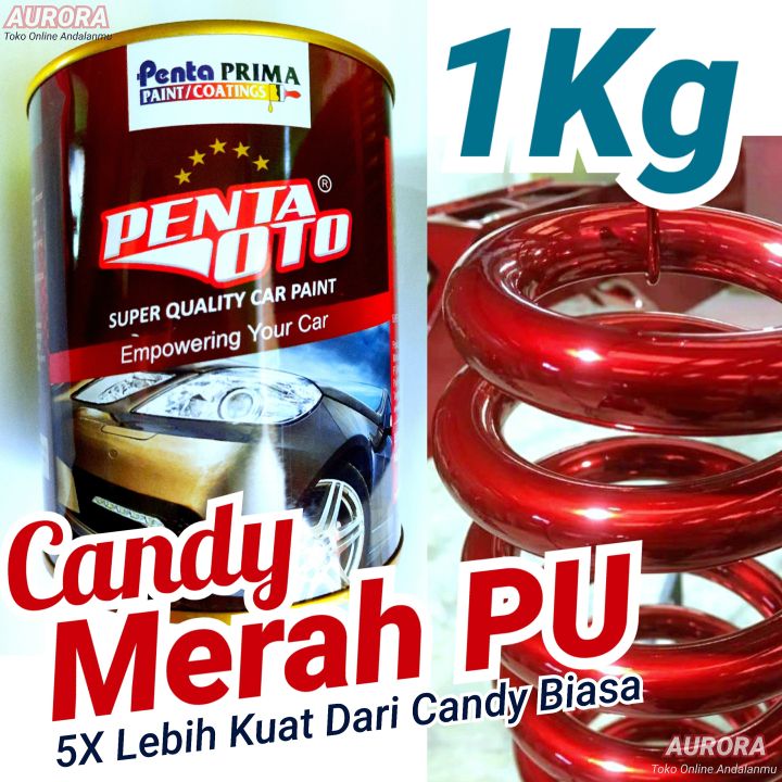 Cat Merah Candy Tone Red PU 1kg Penta Oto Candytone Transparan Candi ...