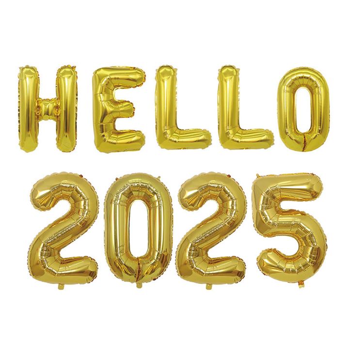 [comebuy88] Hello 2025 Balloons New Year's Eve Party Decoration Happy ...