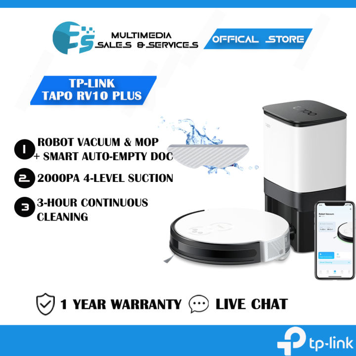 Tp-Link Tapo RV10 Plus Robot Vacuum & Mop + Smart Auto-Empty Dock | Lazada