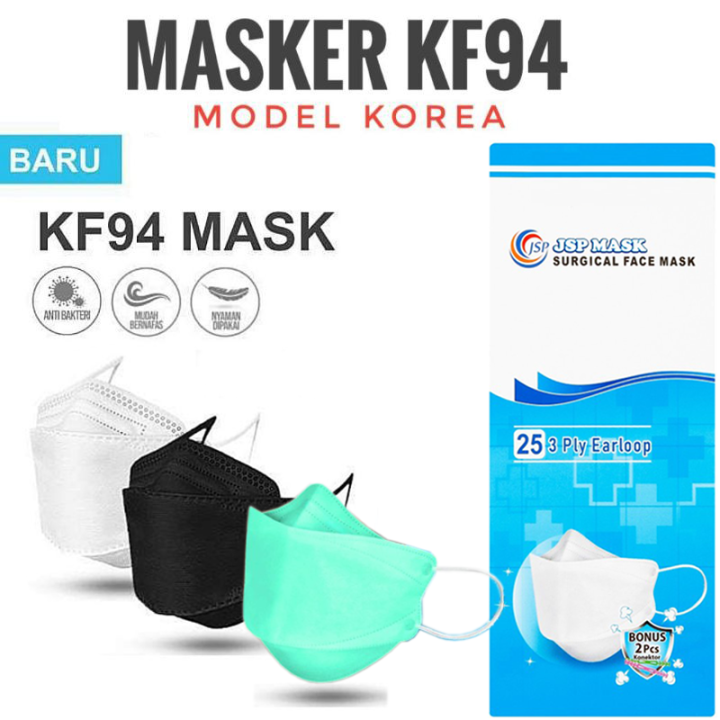 Masker KF94 IZIN KEMENKES surgical mask / Medis / Box isi 25 pcs / Free Konektor / Masker ...