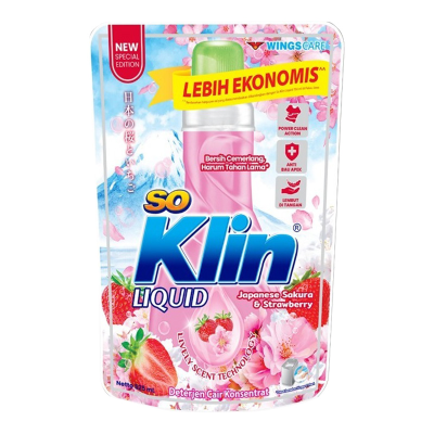 So Klin Detergent Cair Softergent Sakura Strawberry 525mL | Lazada ...