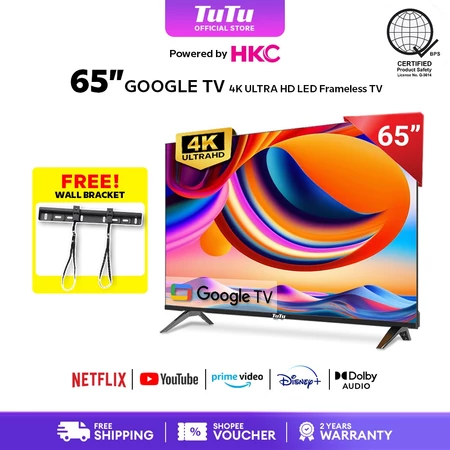 Funhouse | TuTu 65 inch Google TV 4K UHD LED Widescreen Frameless TV Netflix, YouTube, Hey ...
