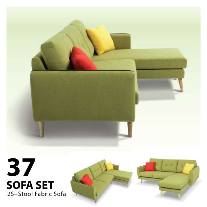 SOFA SET/ 3S L SHAPE FABRIC SOFA/SET SOFA / LIVING ROOM SOFA SET/ 3 ...