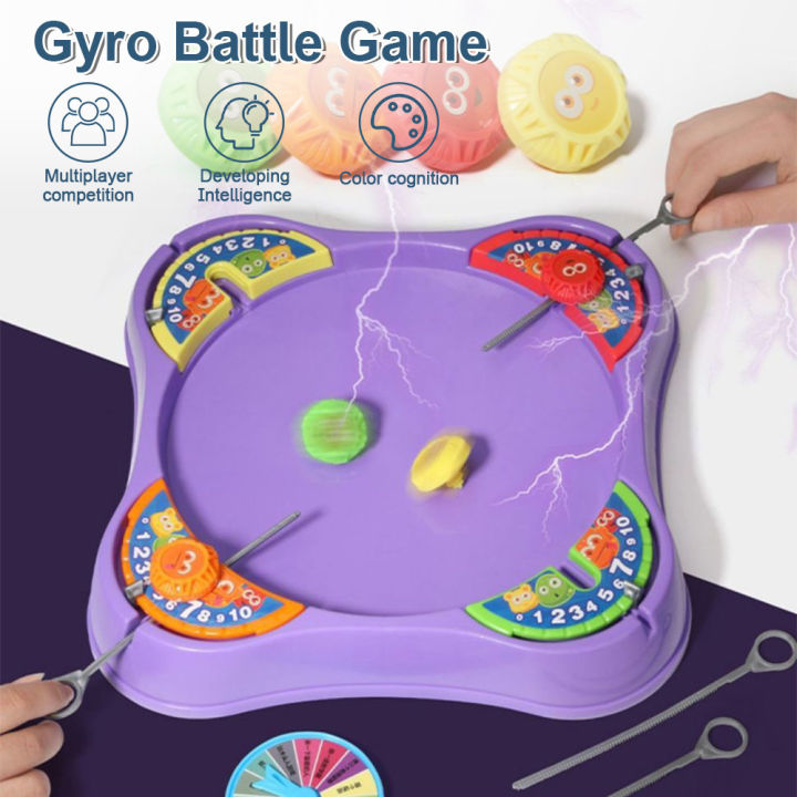 2 and 4 person gyro pull-out gyro multiplayer battle interactive game set toy rotating toy ...