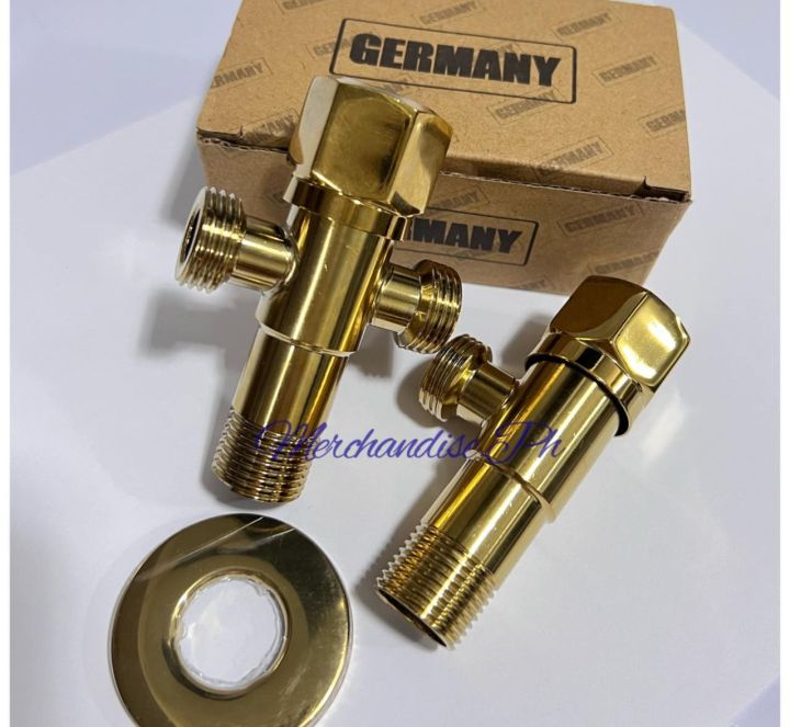 1/2'' Gold angle valve Stainless steel copper gold plated valve general ...