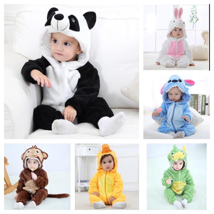 Cute Panda Monkey Animal Cartoon Romper Baby Clothing Long Sleeve Boys ...