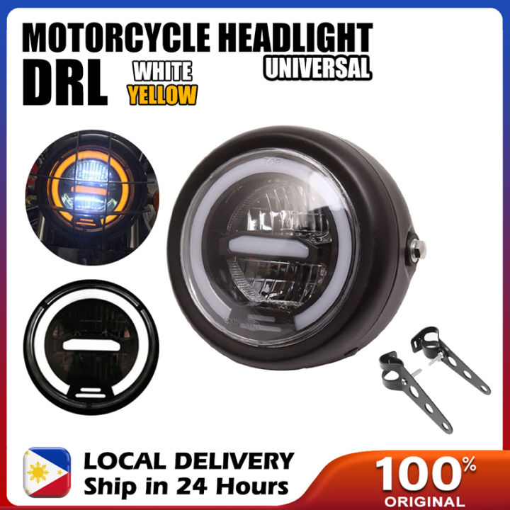 Vigorpow 6.5inch Motorcycle LED Headlight Retro Cafe Racer with Bracket ...