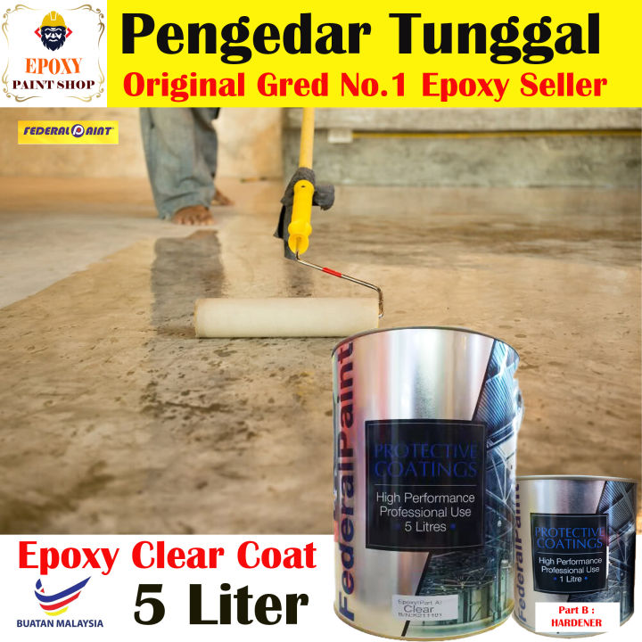 Epoxy Clear Coating 5Liter (4Liter of Epoxy + 1Liter of Hardener) Epoxy ...