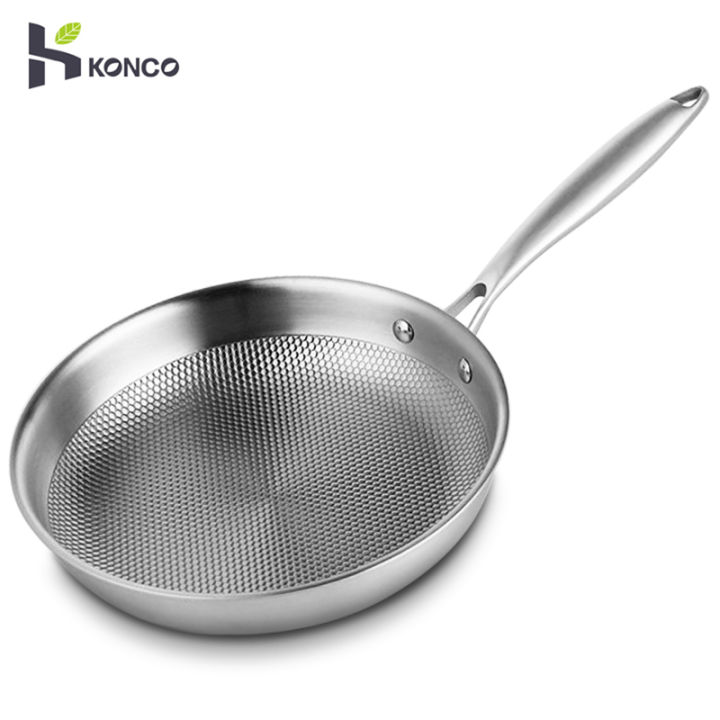 Konco 304 stainless steel frying pan non-stick pot Gas Induction cooker ...