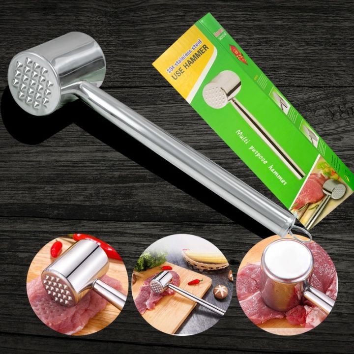 Telecorsa ค้อนทุบเนื้อสแตนเลส เกรดพรีเมี่ยม ค้อนทุบหมูรุ่น meat-Hammer ...