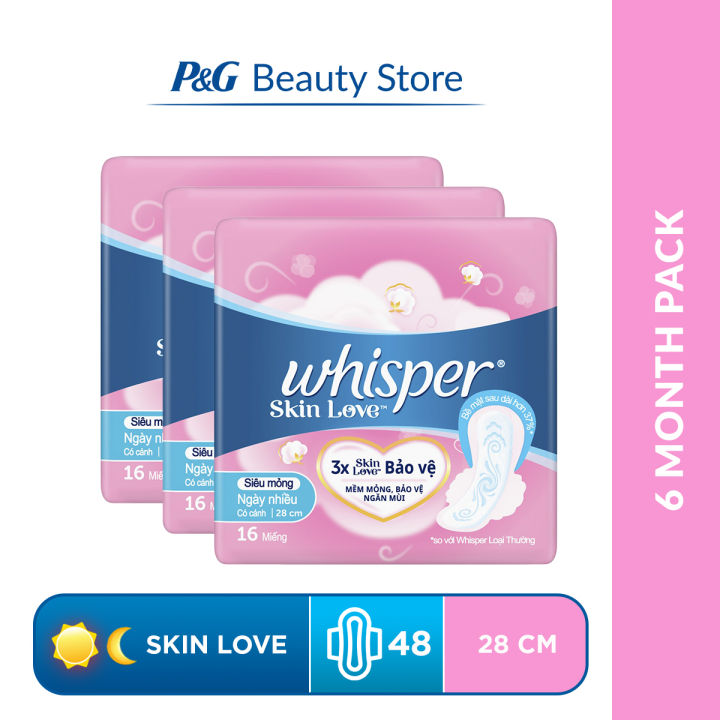 Whisper Skin Love Day/Night Ultra Slim (48 pads) 5 Month Pack | Lazada PH