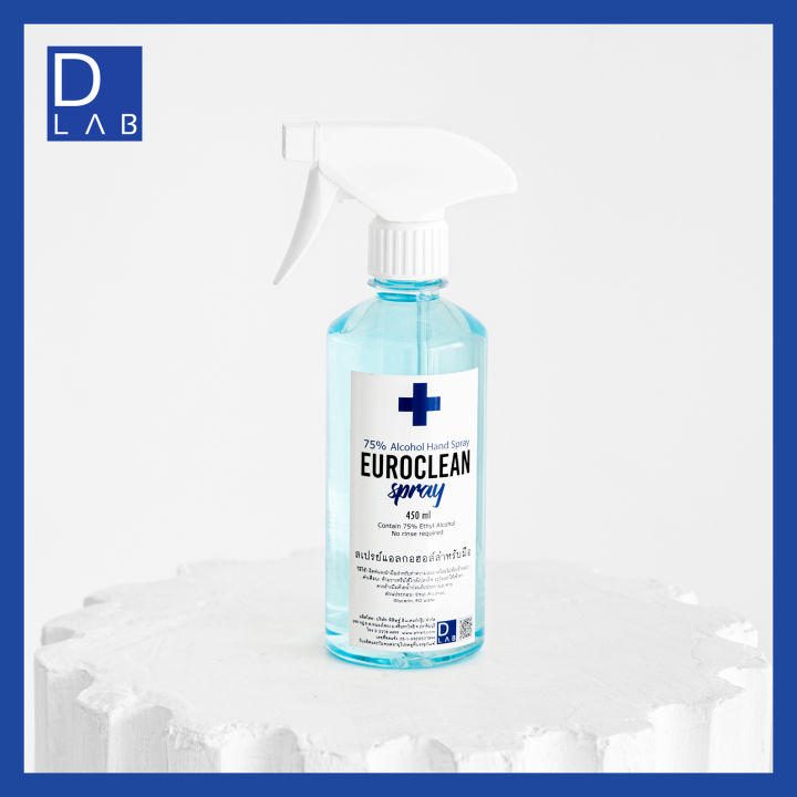 สเปรย์แอลกอฮอล์สำหรับมือ Euroclean Pure Alcohol Hand Spray 450 ml ...