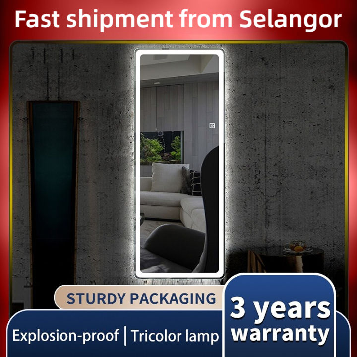 LED Mirror Full Body Human body induction Tri-Color Light Adjustable ...