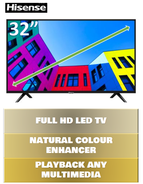 Hisense 32" HD LED TV 32B5200HTS | Lazada