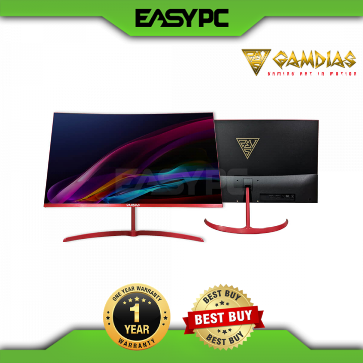Gamdias Atlas HDP238C 23.8 Inches VA Curved 165hz Gaming Monitor, DP ...