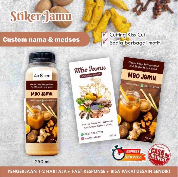 Stiker minuman Jamu cromo / kemasan minuman / kemasan botol | Lazada ...
