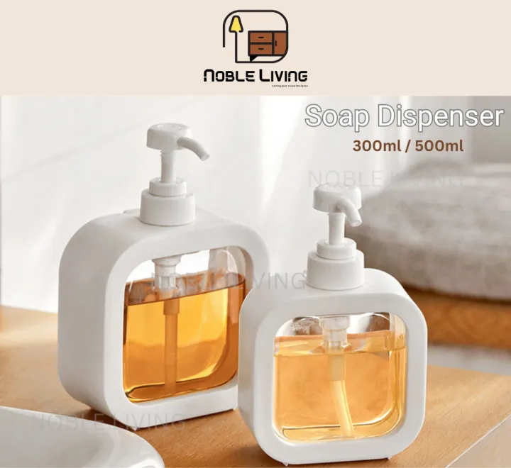【NOBLE】Muji White Transparent Soap Dispenser 300mL / 500mL / Shampoo ...