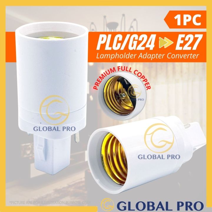 1PC Premium Full Copper PLC / G24 Male to E27 Female Socket Base Light ... 1PC Premium Full Copper PLC / G24 Male to E27 Female Socket Base Light ...