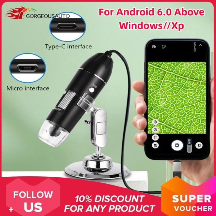 LED Digital Microscope 1600X LED Magnifier Camera for Mobile Phone PC ...