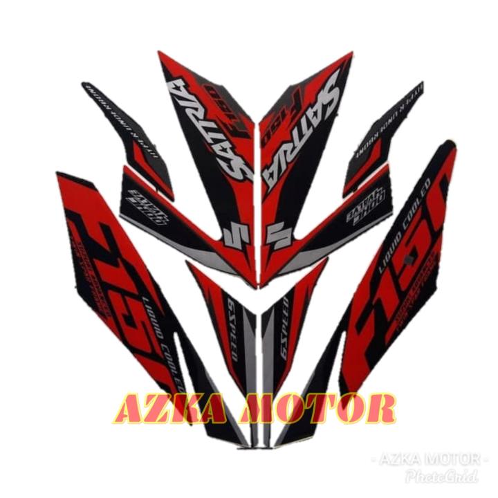 Sticker Striping suzuki Satria F 150 2016 Hitam merah / striping full ...