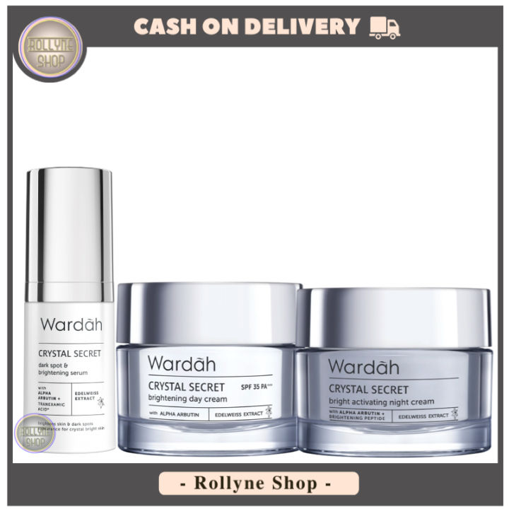 Paket Wardah Crystal Secret ( Day Cream 30 mL + Serum 20 mL + Night ...