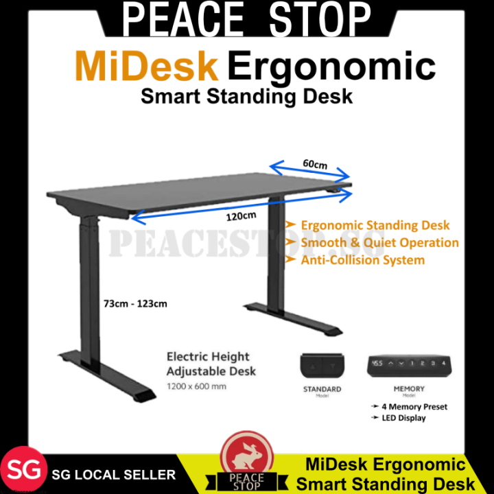 [LOCAL WARRANTY] MiDesk Ergonomic Smart Standing Desk | Gaming Study Desk | Office Table ...