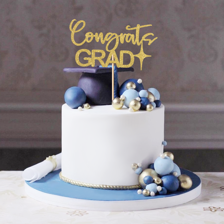 Congrats GRAD Cake Topper Glitter Graduation Party Cake Decorations ...