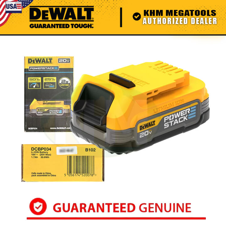 Dewalt DCBP034 20V Powerstack™ Lithium Ion Battery (1.7Ah) •khm ...