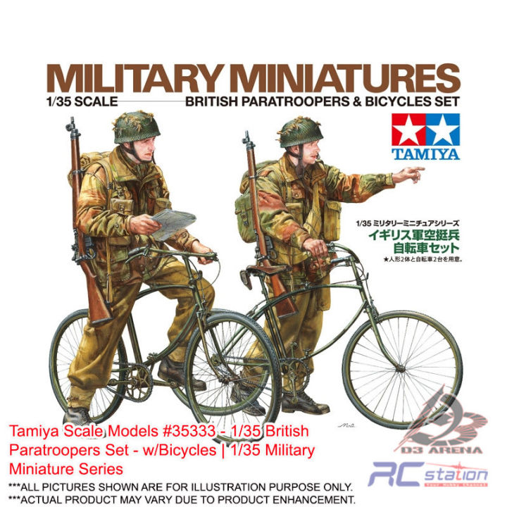 Tamiya Scale Models #35333 - 1/35 British Paratroopers Set - w/Bicycles ...