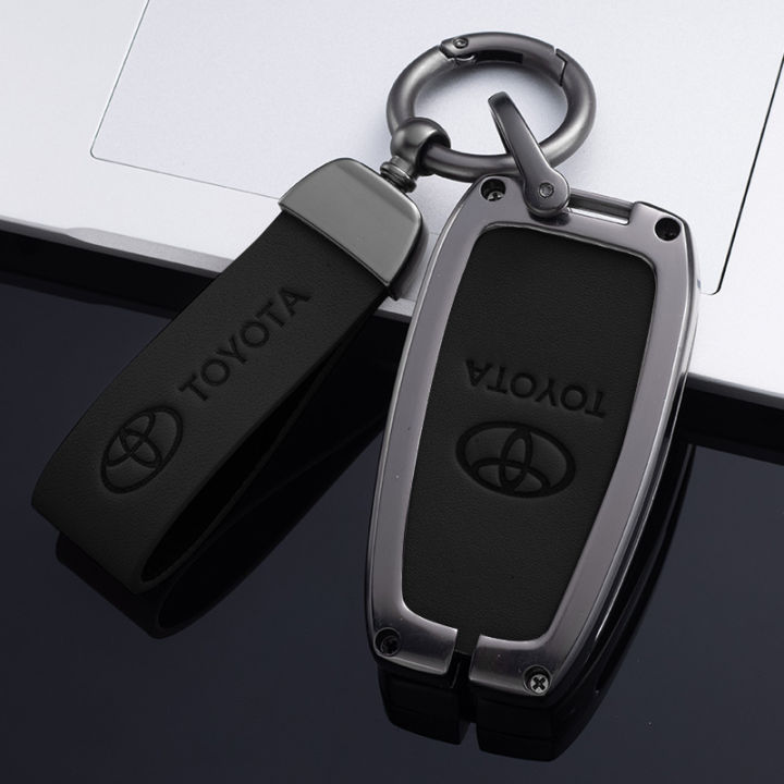 A-Leather Zinc Allloy Smart Car Key Fob Cover Case Keyless Remote ...