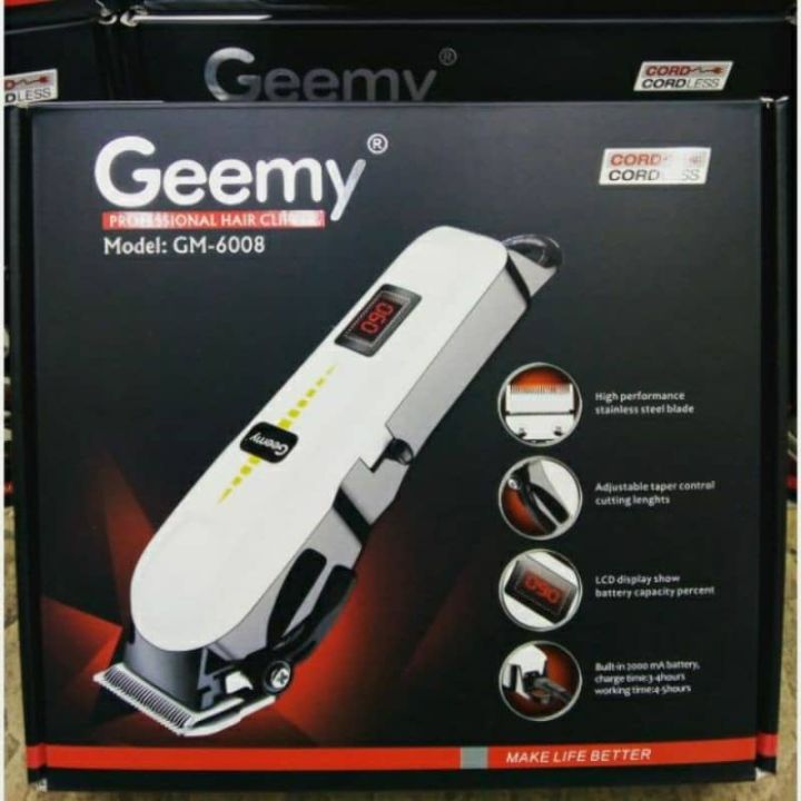 Original Geemy GM-6008 RECHARGEABLE Professional Hair Clipper | Lazada