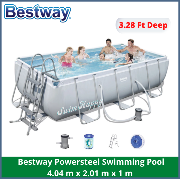 SwimHappy BESTWAY 56441 / 56442 Poolset Power Steel Rectangular Pool 4 ... SwimHappy BESTWAY 56441 / 56442 Poolset Power Steel Rectangular Pool 4 ...