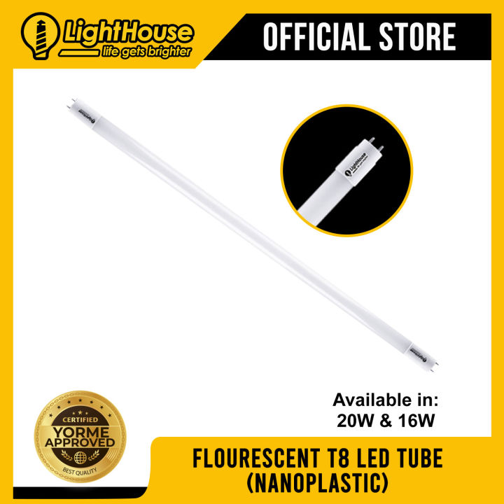LIGHTHOUSE Fluorescent T8 LED Tube NANOPLASTIC 6500K 16W | 20W SOLD PER ...