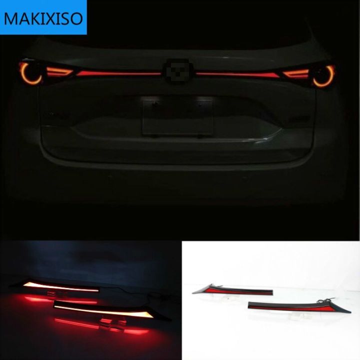 2PCS LED Reflector For Mazda CX-5 CX5 2017-2020 Car Tail Light Rear Bumper Light Rear Fog Lamp ...