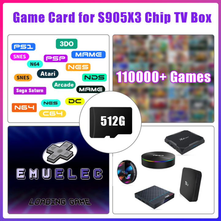 TF Card S905X3 Chip TV Box Retro Game Console with 110000+ Games 70 ...