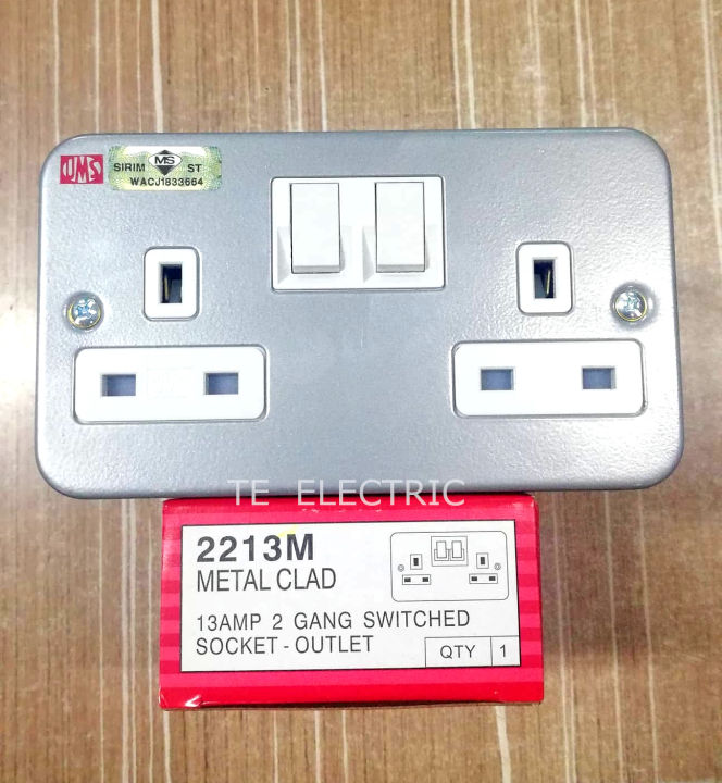 UMS 2213M DOUBLE METAL CLAD SOCKET UMS TWIN GANG 2 X 13A METAL CLAD ...