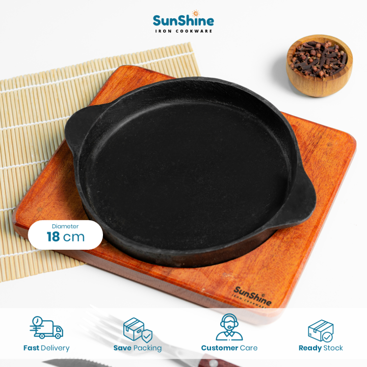 SUNSHINE Hot Plate Steak / Piring Steak Bulat Telinga 18 cm | Lazada ...