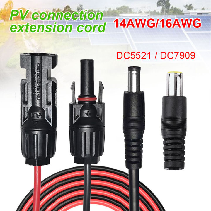 Solar Panel Connector to DC5521 DC7909 Adapter Cable Wire PV Panel ...