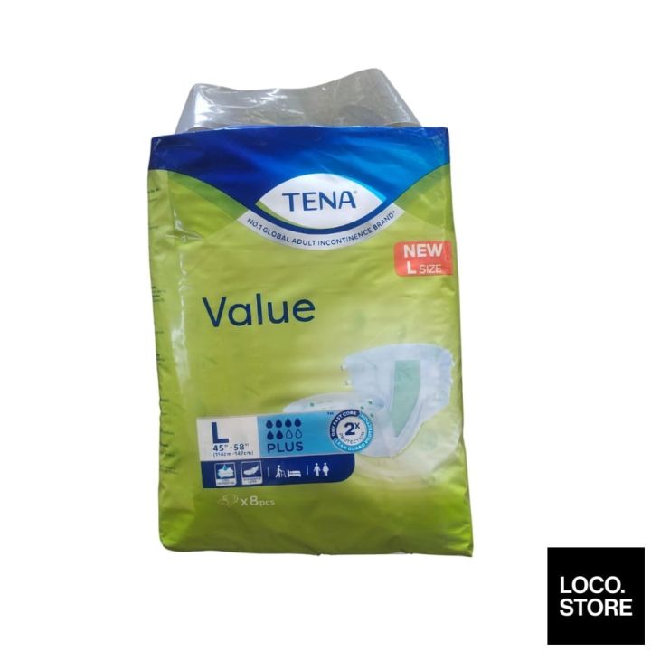 Tena Value Adult Diaper L 8s | Lazada