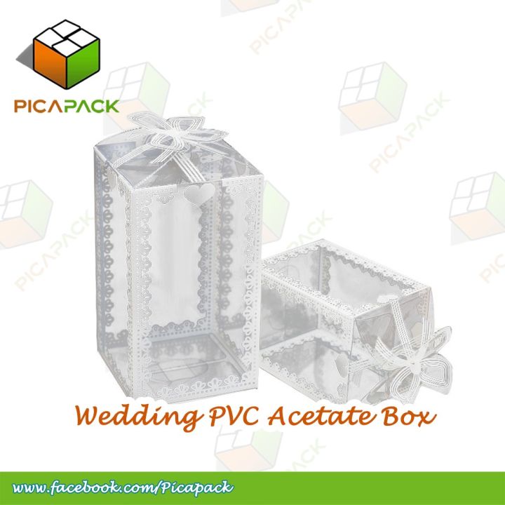 10pcs Acetate Box Wedding PVC Frosted Printed Acetate Box Souvenir Box ...
