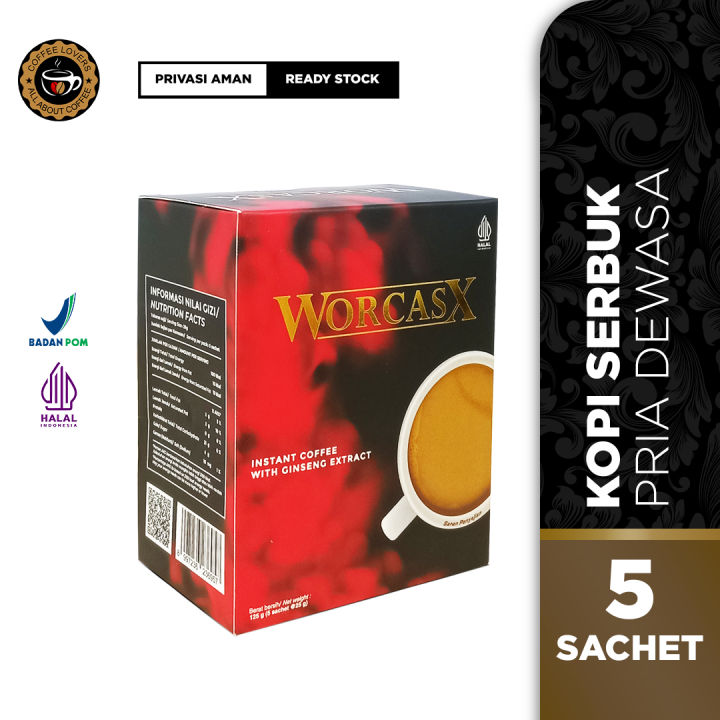 WorcasX Kopi 1 Box Isi 5 Sachets - Kopi WorcasX Penambah Stamlna ...