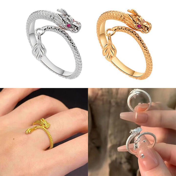 Adjustable Dragon's Tail Qiankun Lucky Ring -plated Adjustable Wrap ...