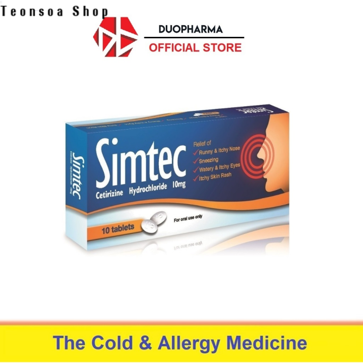 Simtec 10mg 10s Cold Relief Allergy Relief Running Nose Itchy Skin ...