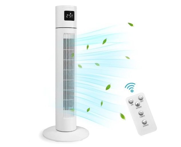 Tower Fan, Standing Floor Bladeless Fan with Remote Control, 90 ...